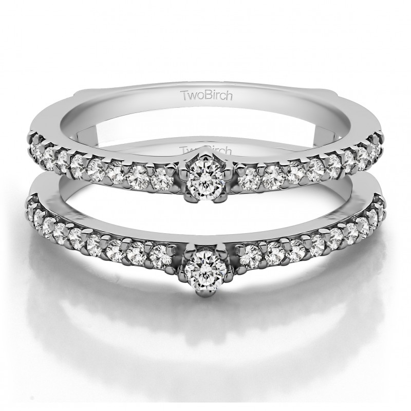 TwoBirch Ring Guards - 0.48 Ct. Curved Double Shared Prong ring guard