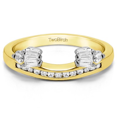 TwoBirch Ring Wrap - 0.26 Ct. Bow Designed Contour Channel Anniversary ...