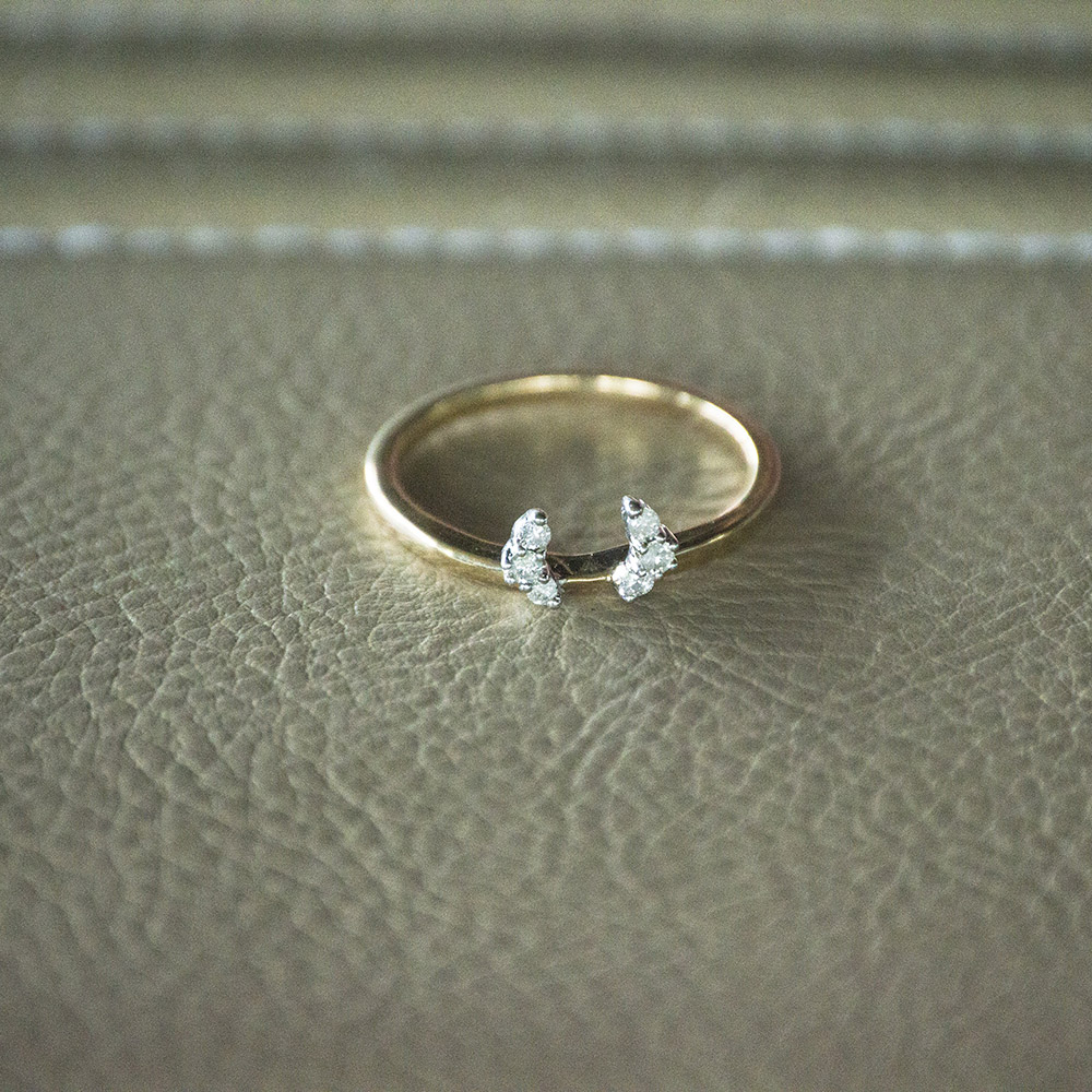 0.13 Ct. Round Half Round Halo Ring Wrap