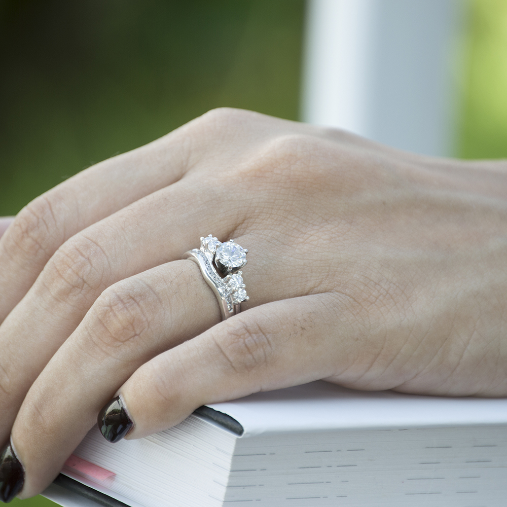 0.34 Ct. Four Stone Solitaire Anniversary Ring Wrap Enhancer