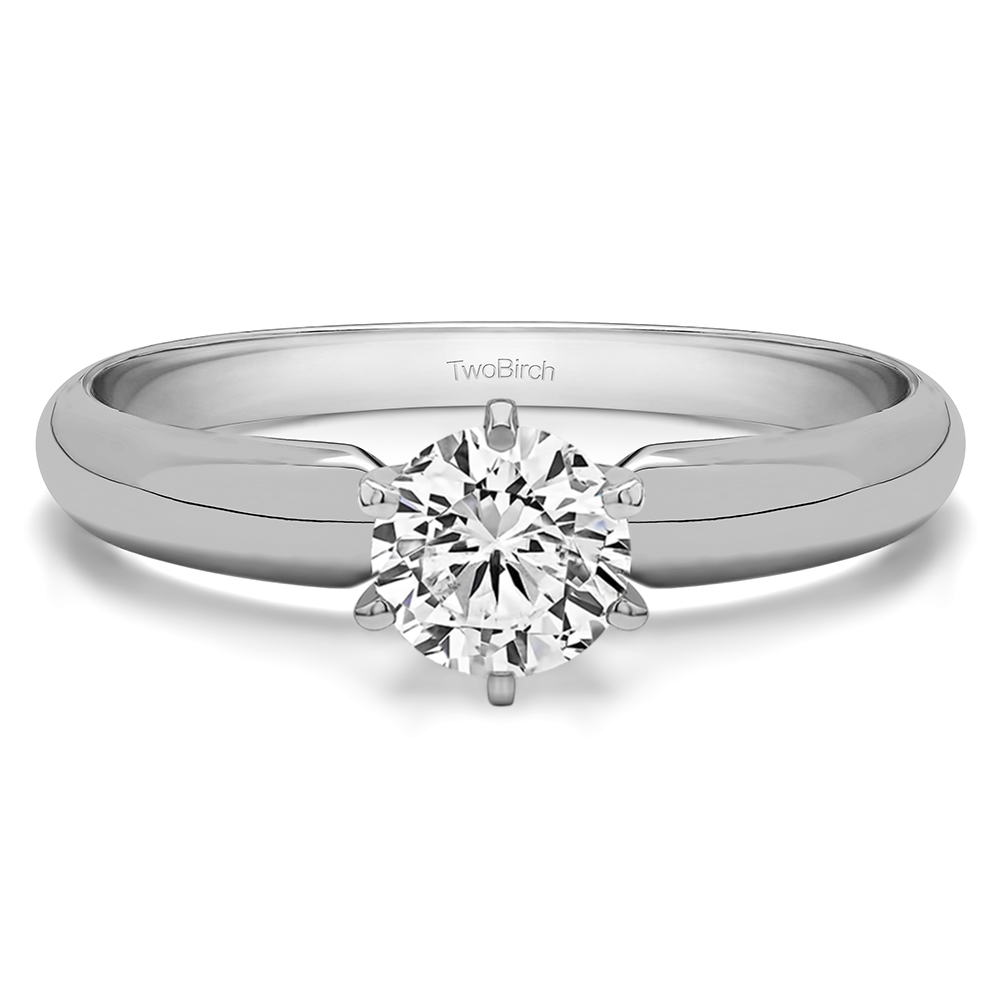 TwoBirch Solitaire Engagement Rings - 0.75 Carat Traditional Style ...