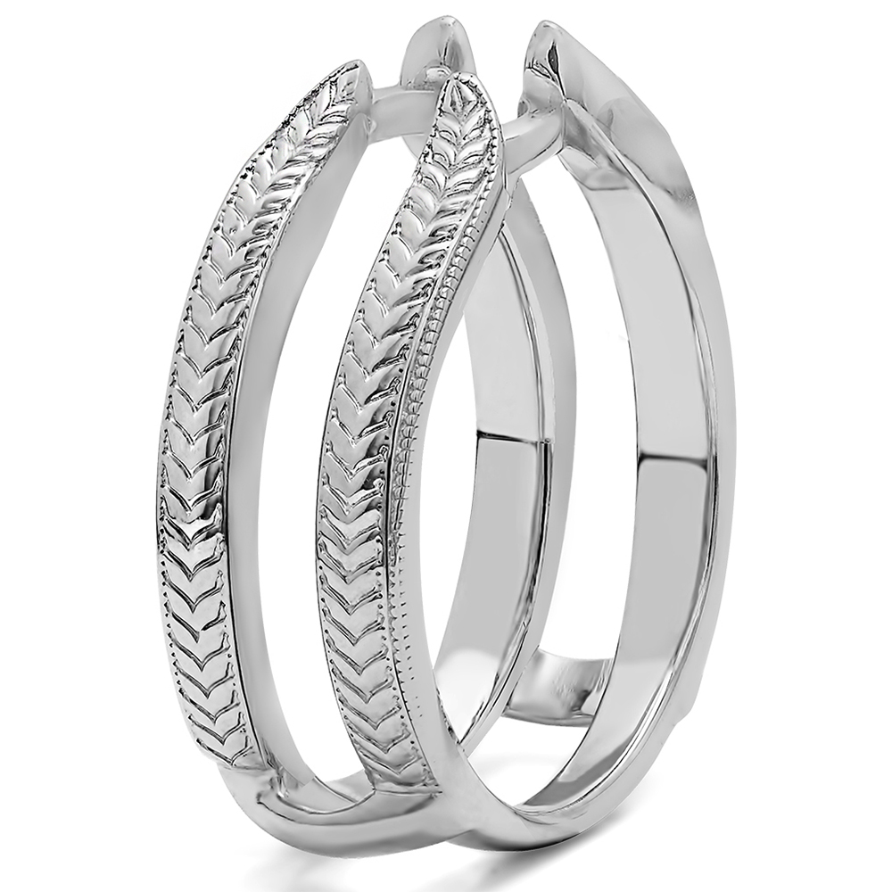 Engraved Cathedral Plain Metal Ring Guard Enhancer
