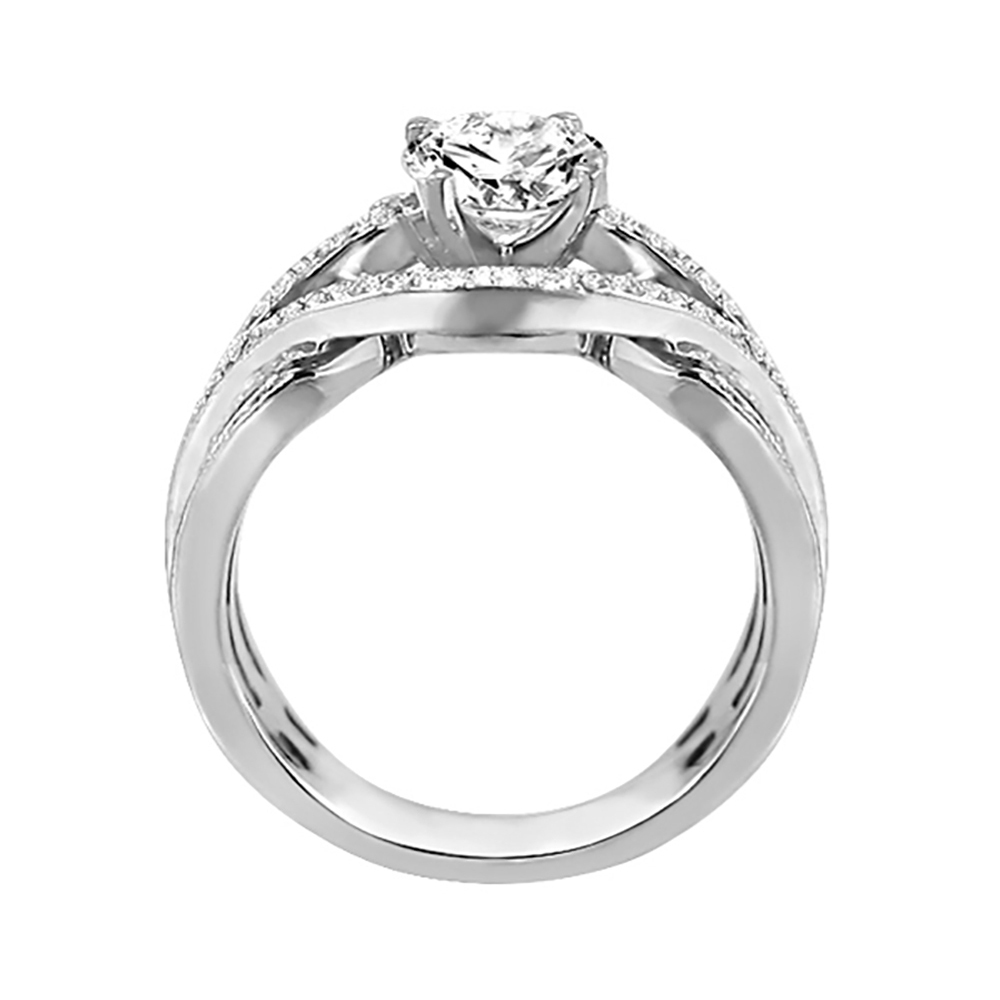 1 Ct Round Moissanite Fancy Infinity Engagement Ring