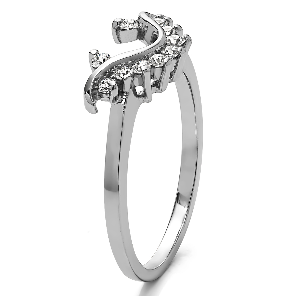 0.2 Ct. Round Chevron Swirl Prong Set Ring Wrap