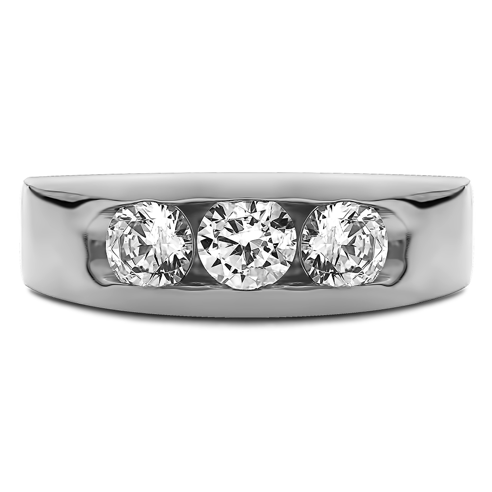 0.5 Ct. Three Stone Channel Set Men's Wedding Band