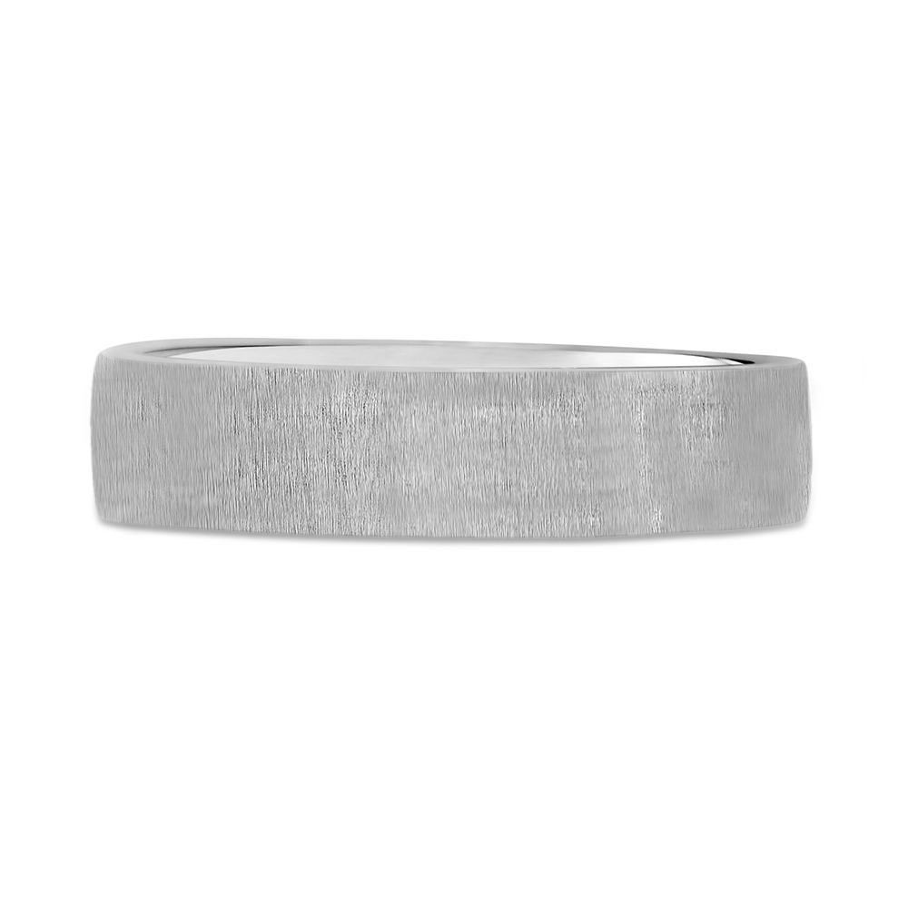 5 Millimeter Brushed Finish Wide Plain Men's Wedding Ring