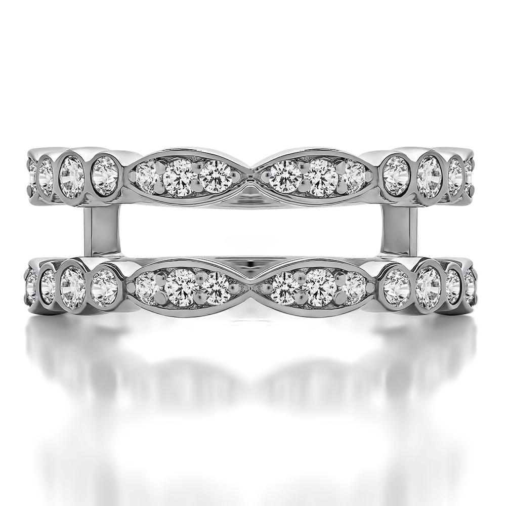 0.64 Ct. Alternating Marquise Shape and Round Ring Guard