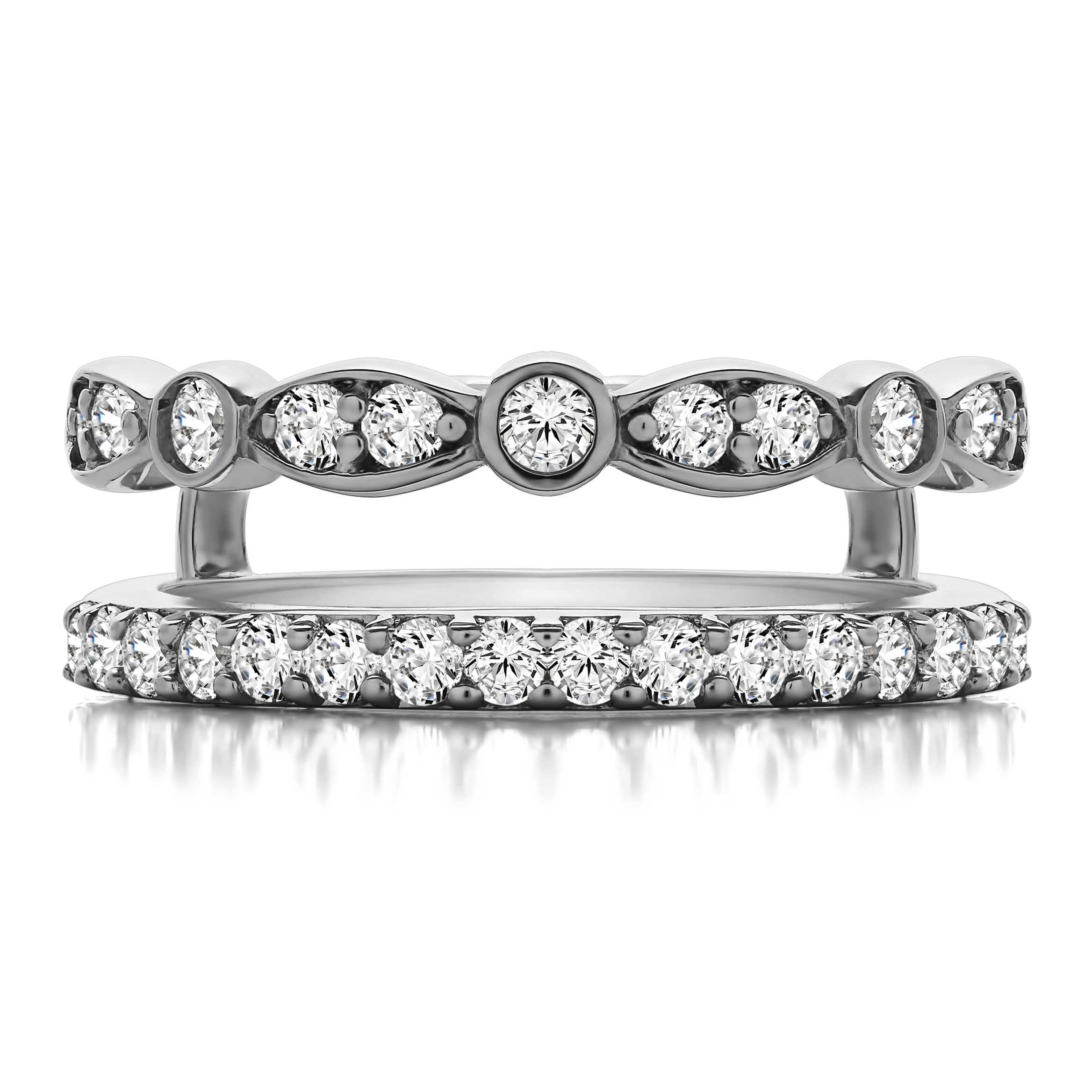 0.7 Ct. Mixed Classic and Contemporary Ring Guard