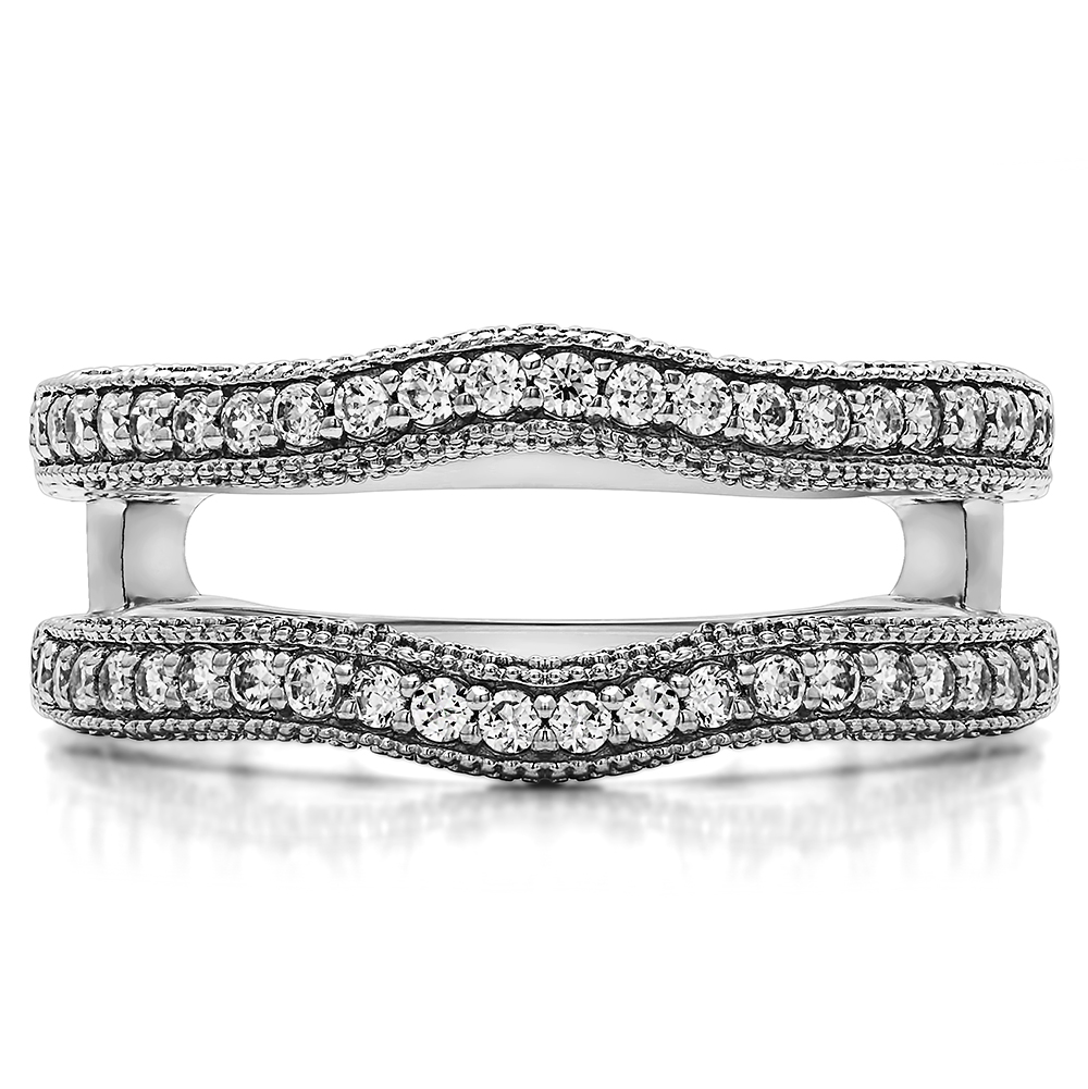 0.48 Ct. Contour Ring Guard with Millgrained Edges and Filigree Cut Out ...