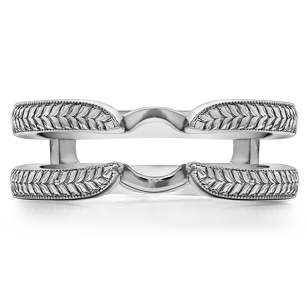 Engraved Cathedral Plain Metal Ring Guard Enhancer