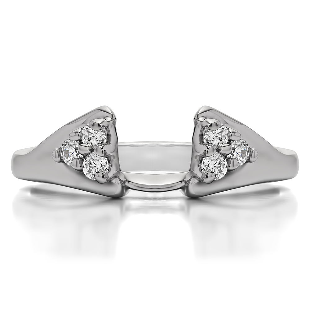 0.15 Ct. Black Six Stone Prong Set Cluster Ring Wrap Enhancer