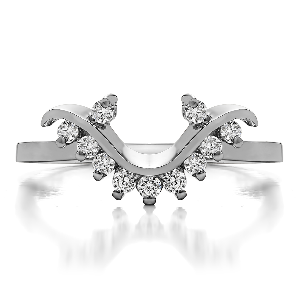 0.2 Ct. Black Round Chevron Swirl Prong Set Ring Wrap