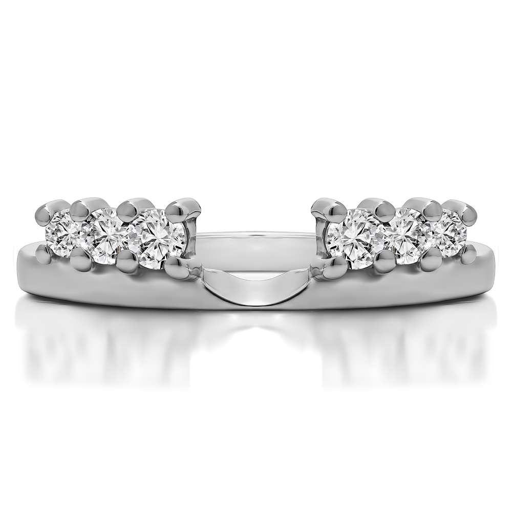 0.25 Ct. Sapphire Double Shared Prong Graduated Six Stone Ring Wrap