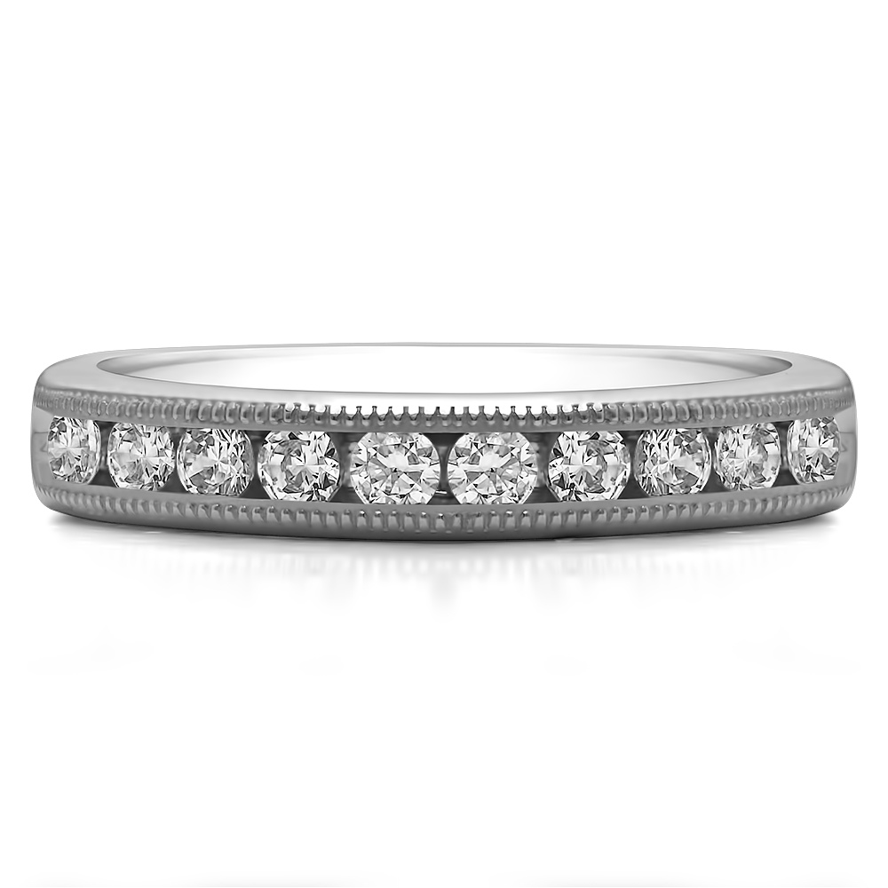 0.25 Carat 10 Stone Open Ended Channel Set Wedding Ring
