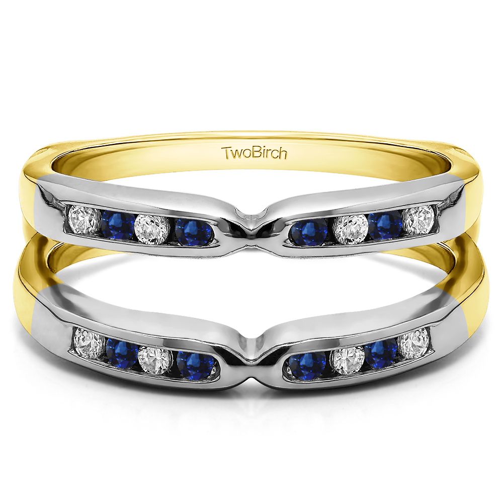 TwoBirch Ring Guards - 0.24 Ct. Round Channel Set Pinched Center ring ...