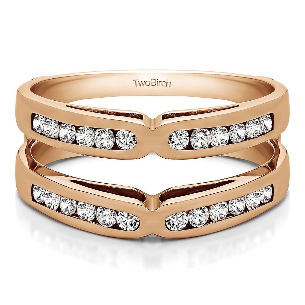 TwoBirch Ring Guards - 0.48 Ct. Round Channel Set X Ring Guard Enhancer ...