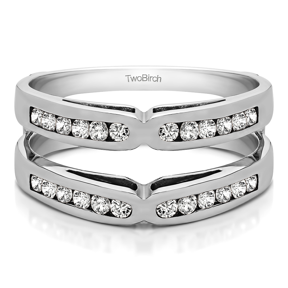 TwoBirch Ring Guards - 0.72 Ct. Round Channel Set X Ring Guard Enhancer