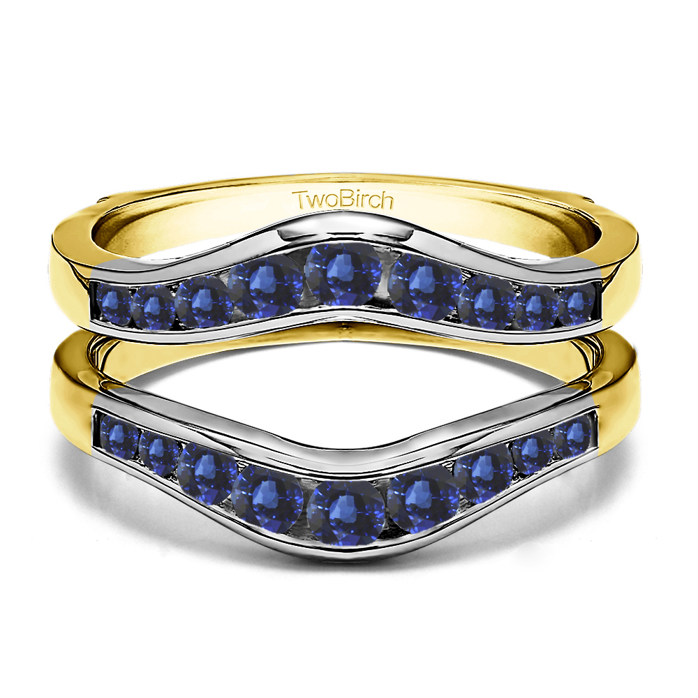 TwoBirch Ring Guards - 0.7 Ct. Round Graduated Contour Ring Guard in ...