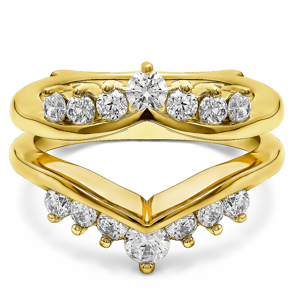 TwoBirch Ring Guards - 1 Ct. Round Chevron Ring Guard Enhancer in ...