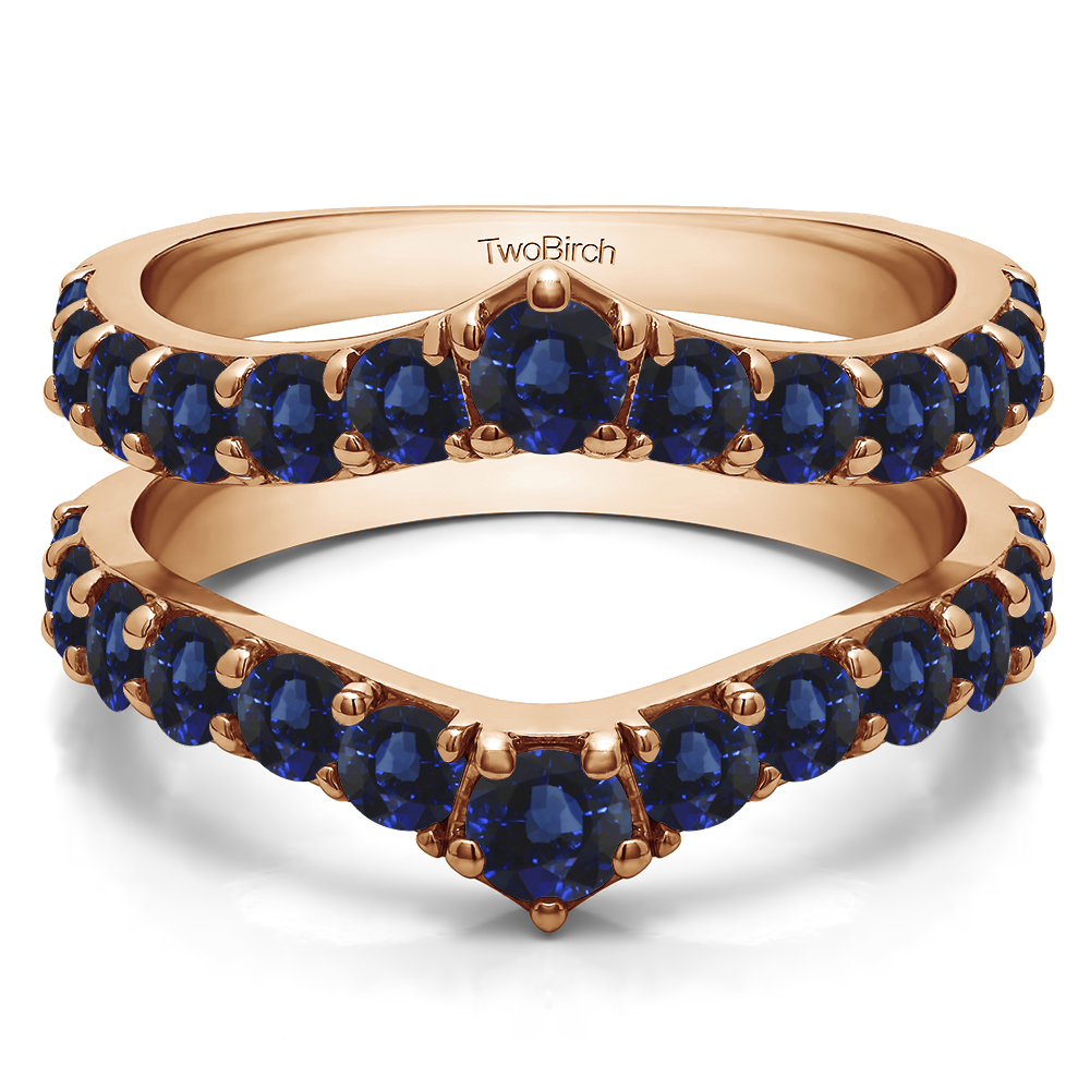 TwoBirch Ring Guards - 0.74 Ct. Sapphire Graduated Shared Prong Contour ...