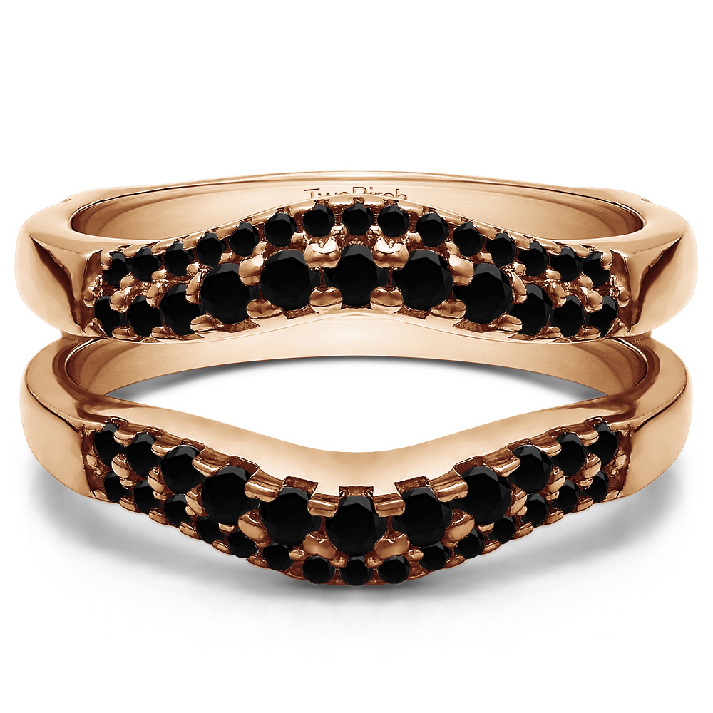 TwoBirch Ring Guards - 0.53 Ct. Black Stone Double Row Contour Ring ...