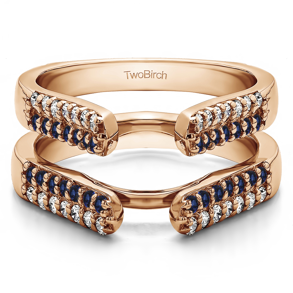 TwoBirch Ring Guards - 0.56 Ct. Sapphire and Diamond Double Row ...