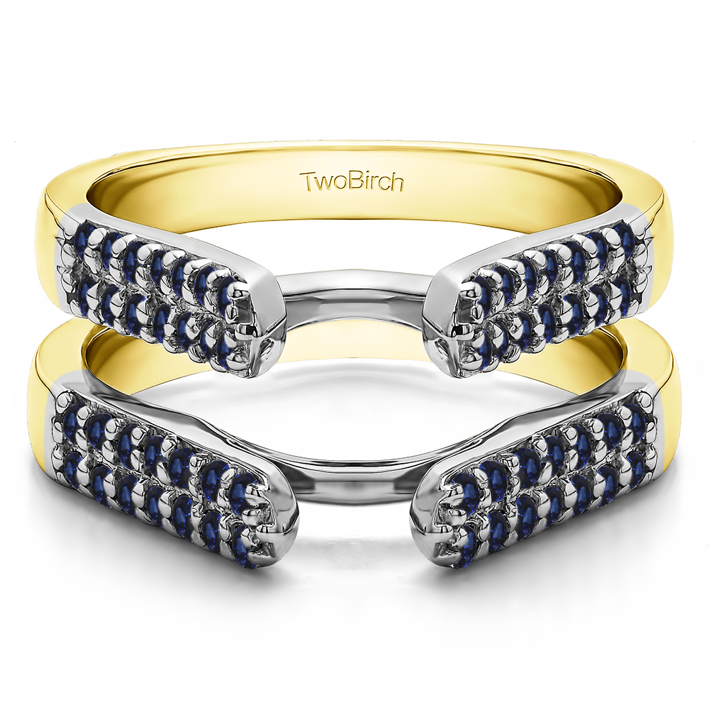TwoBirch Ring Guards - 0.56 Ct. Double Row Cathedral Ring Guard in Two ...