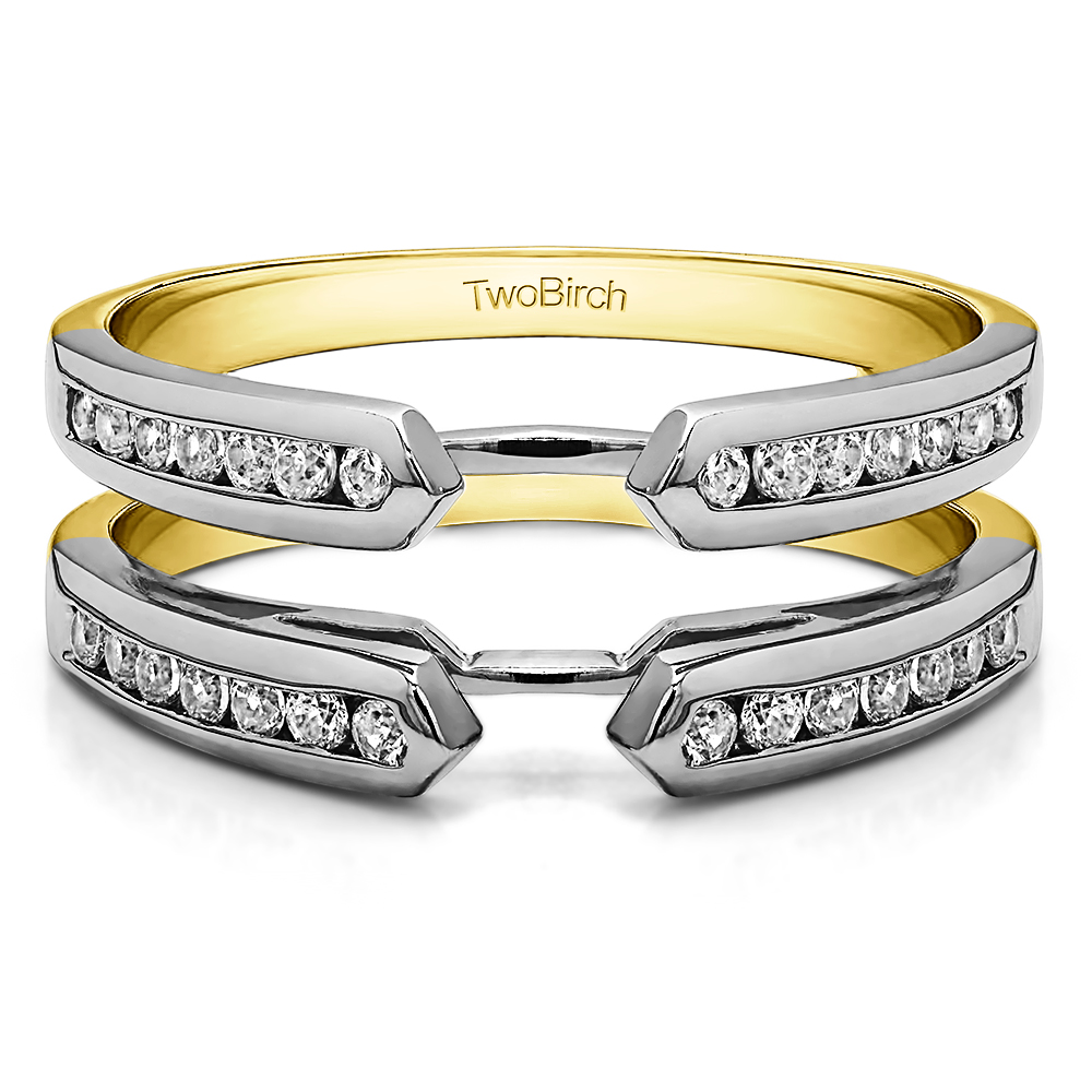 TwoBirch Ring Guards - 0.4 Ct. Channel Set Cathedral Ring Guard ...