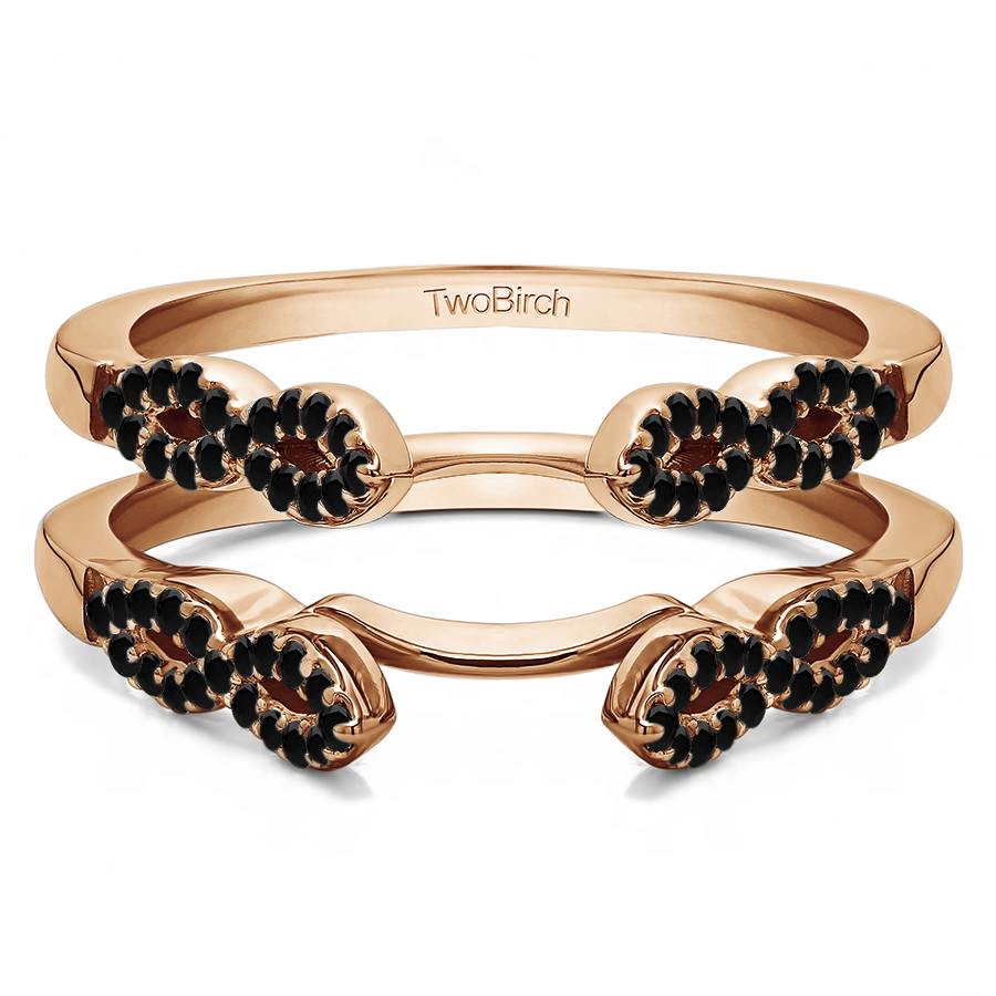 TwoBirch Ring Guards - 0.38 Ct. Black Stone Infinity Ring Guard ...
