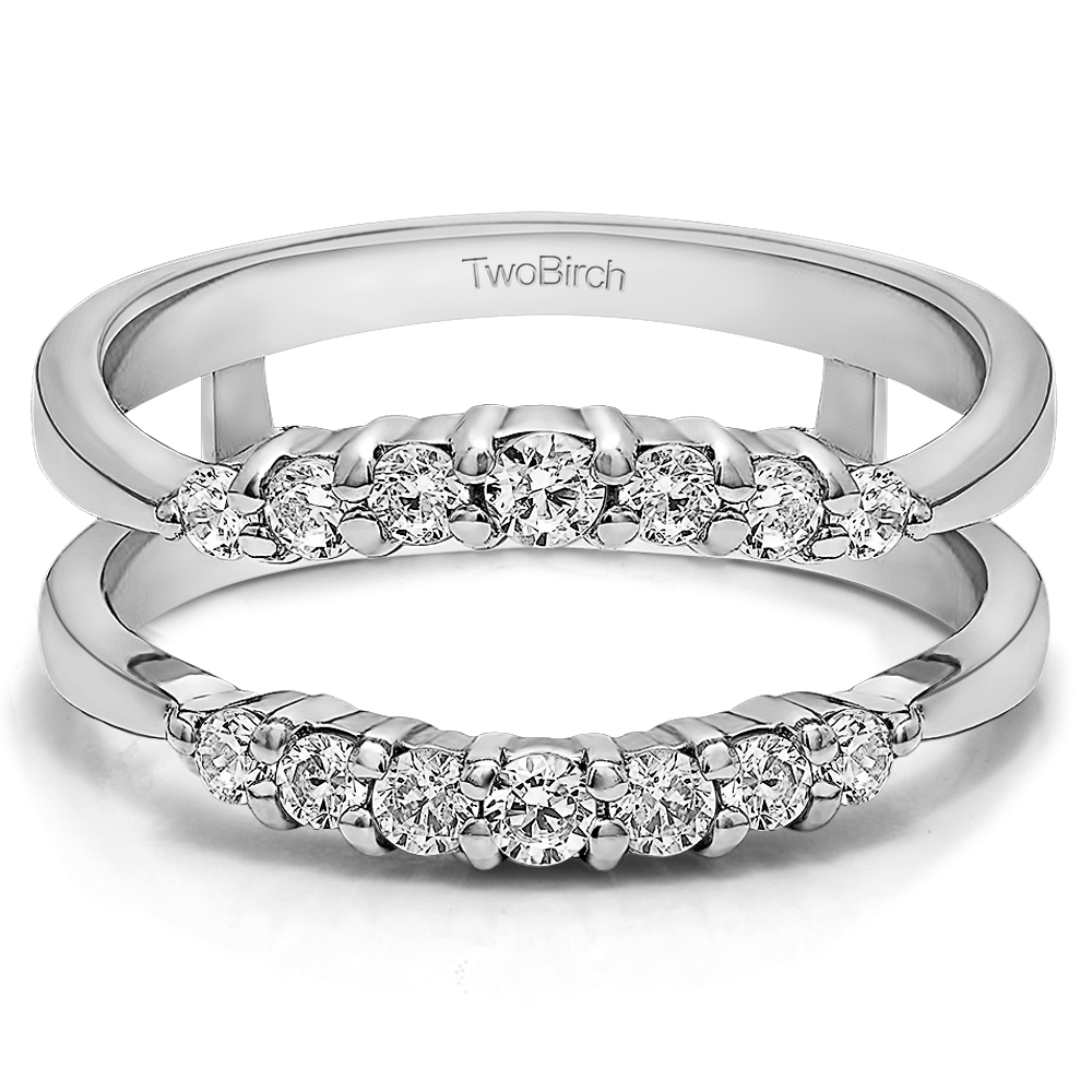 TwoBirch Ring Guards - 0.35 Ct. Shared Prong Curved Wedding Ring Guard ...