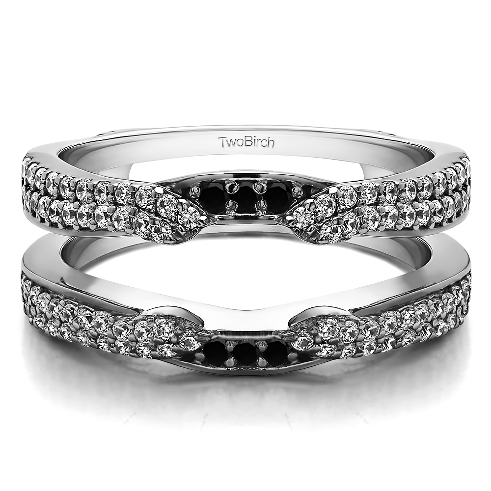 TwoBirch Ring Guards - 0.5 Ct. Black and White Stone Double Row ...