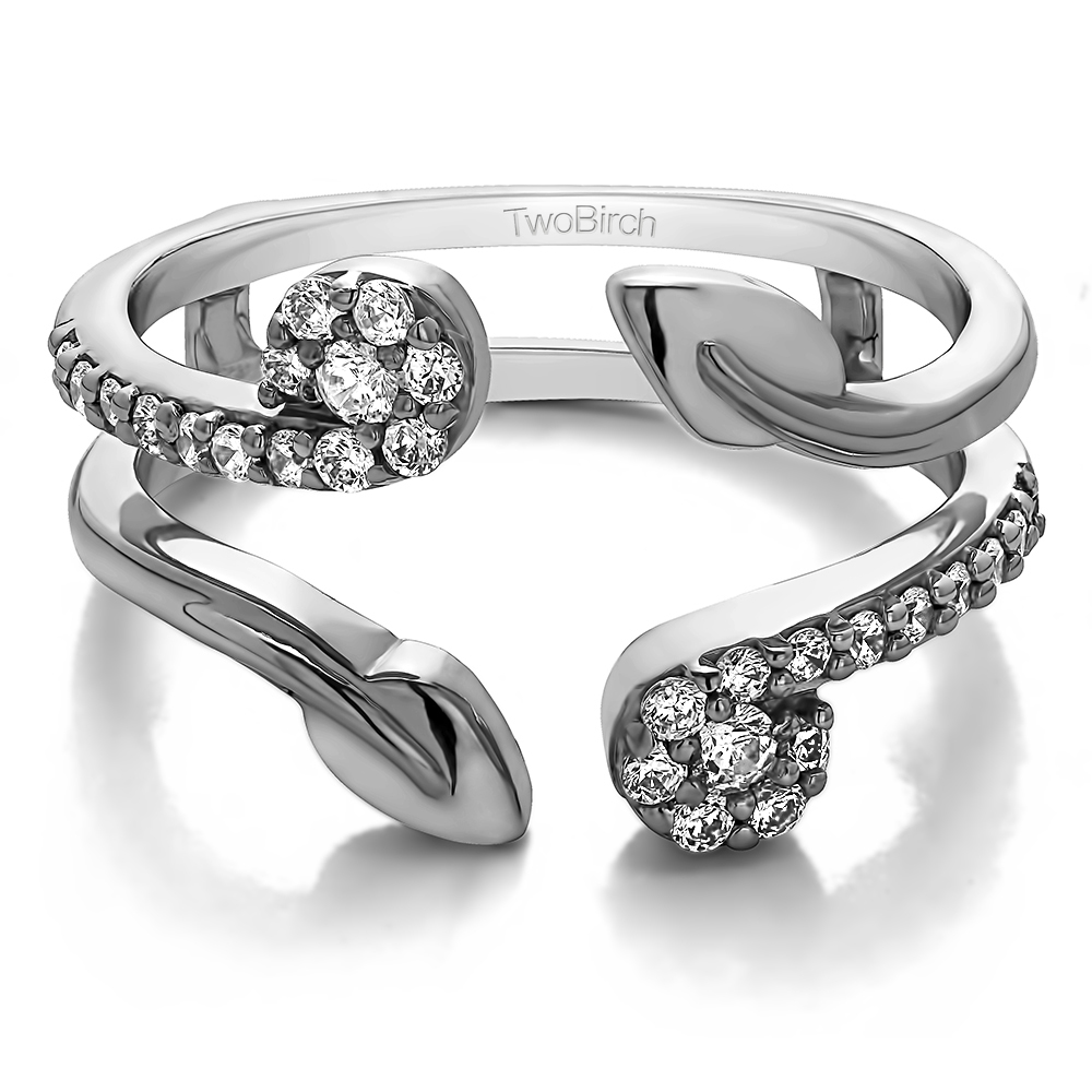 0.42 Ct. Two Stone Leaf Ring Guard Enhancer