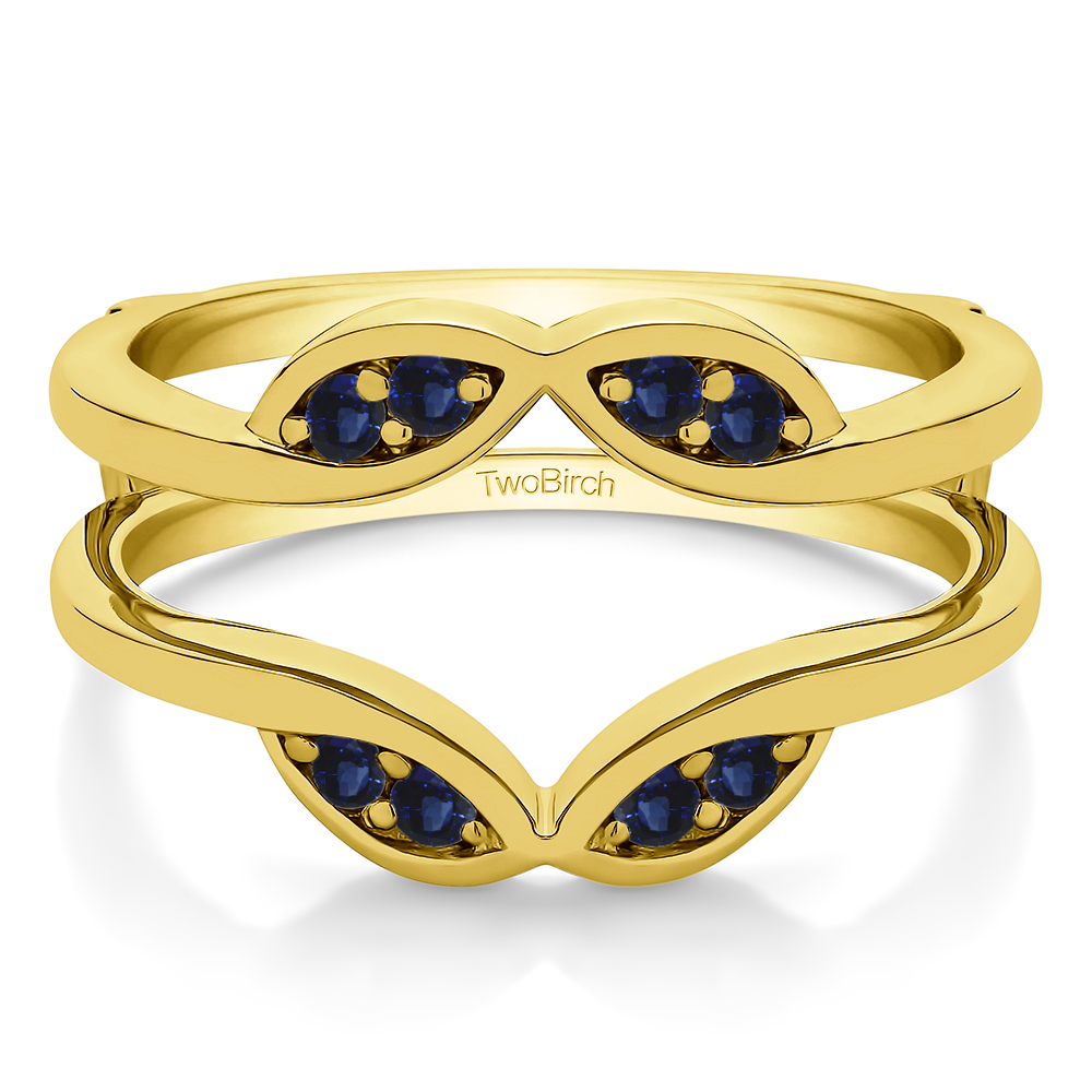 TwoBirch Ring Guards - 0.2 Ct. Sapphire Infinity Double Leaf Ring Guard ...