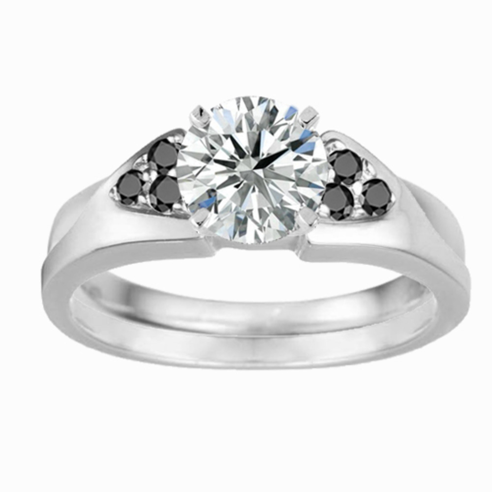 0.15 Ct. Black Six Stone Prong Set Cluster Ring Wrap Enhancer