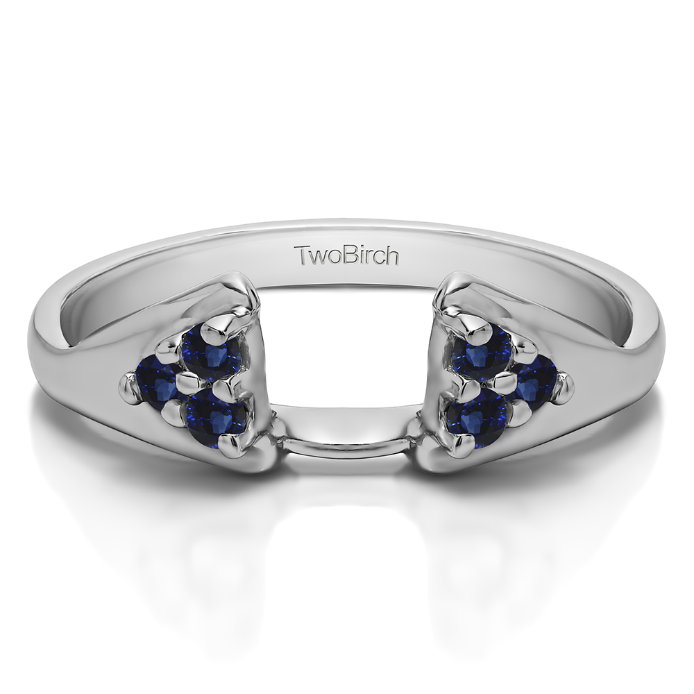 0.15 Ct. Sapphire Six Stone Prong Set Cluster Ring Wrap Enhancer