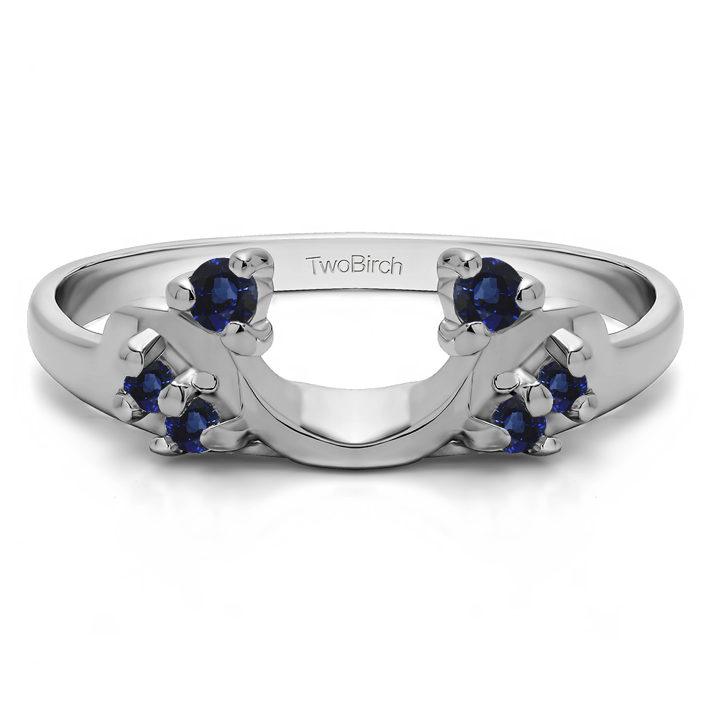 0.12 Ct. Sapphire Bypass Shared Prong Six Stone Ring Wrap