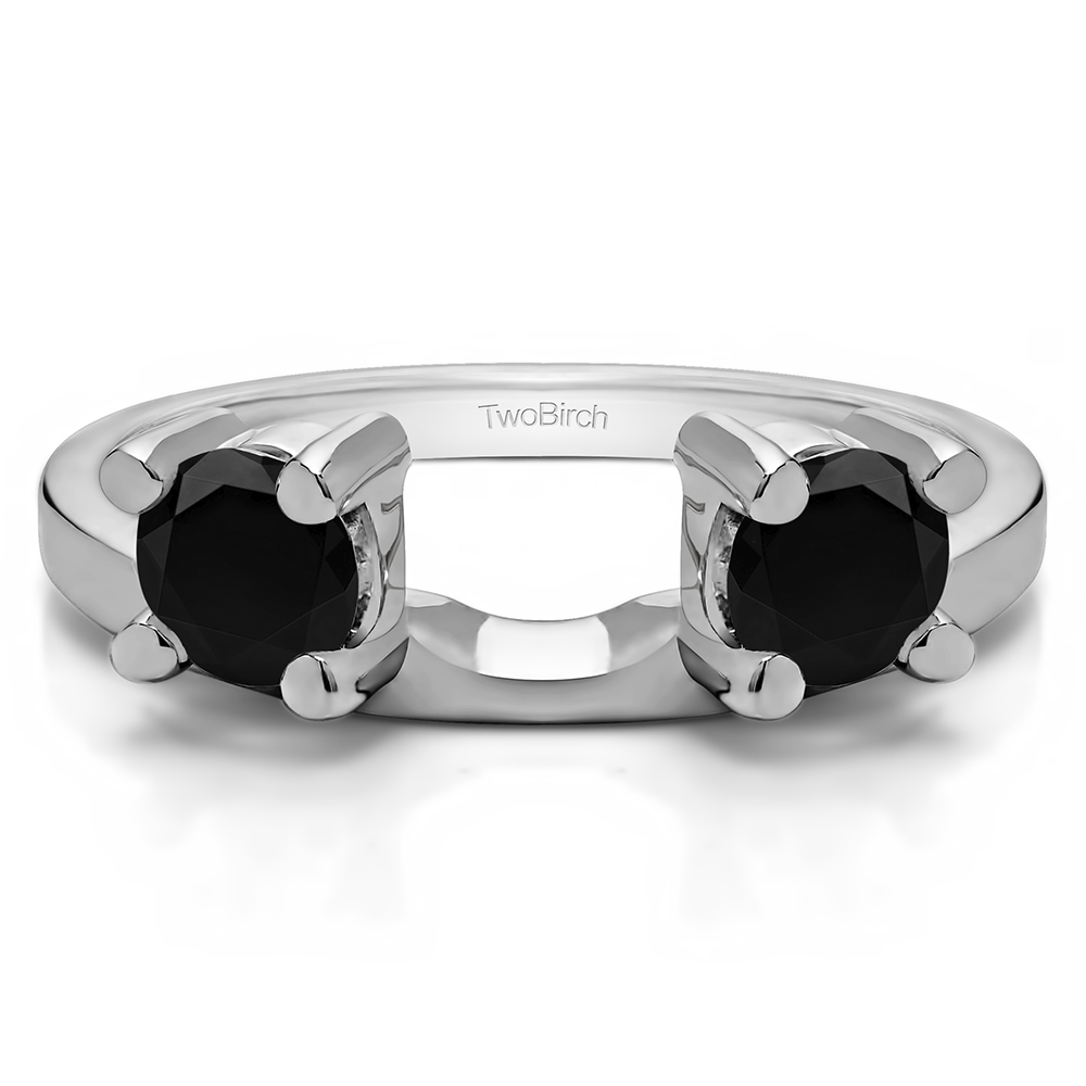 0.25 Ct. Black Two Stone Round Ring Wrap Enhancer