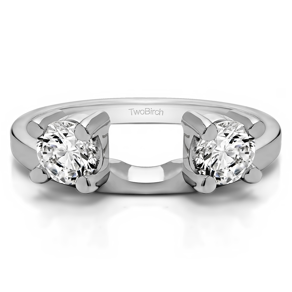 TwoBirch Ring Wrap - 1 Ct. Two Stone Round Ring Wrap Enhancer