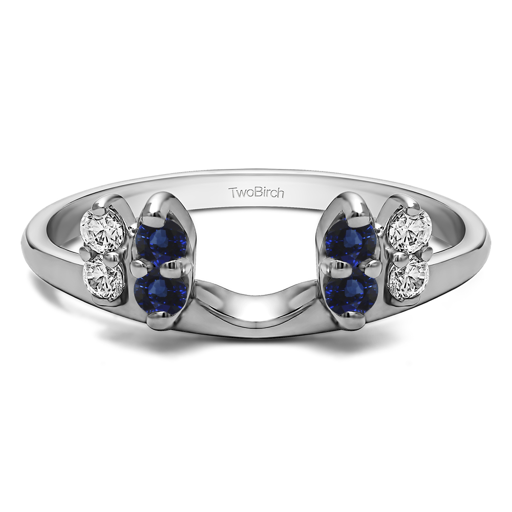 TwoBirch Ring Wrap - 0.16 Ct. Sapphire and Diamond Marquise Shaped ...