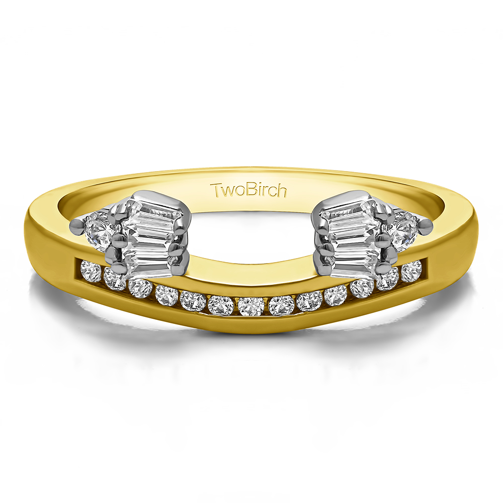 TwoBirch Ring Wrap - 0.26 Ct. Bow Designed Contour Channel Anniversary ...