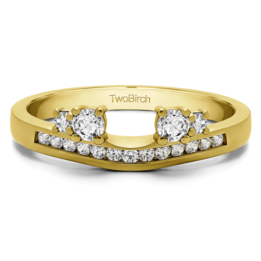 TwoBirch Ring Wrap - 0.34 Ct. Four Stone Solitaire Anniversary Ring ...