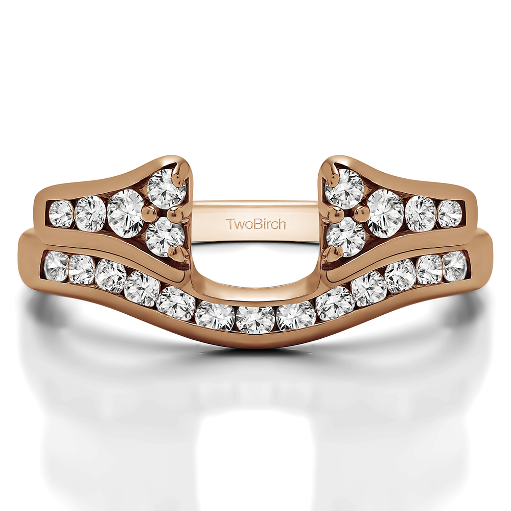 TwoBirch Ring Wrap - 0.76 Ct. Round Channel Set Curved Anniversary Ring ...