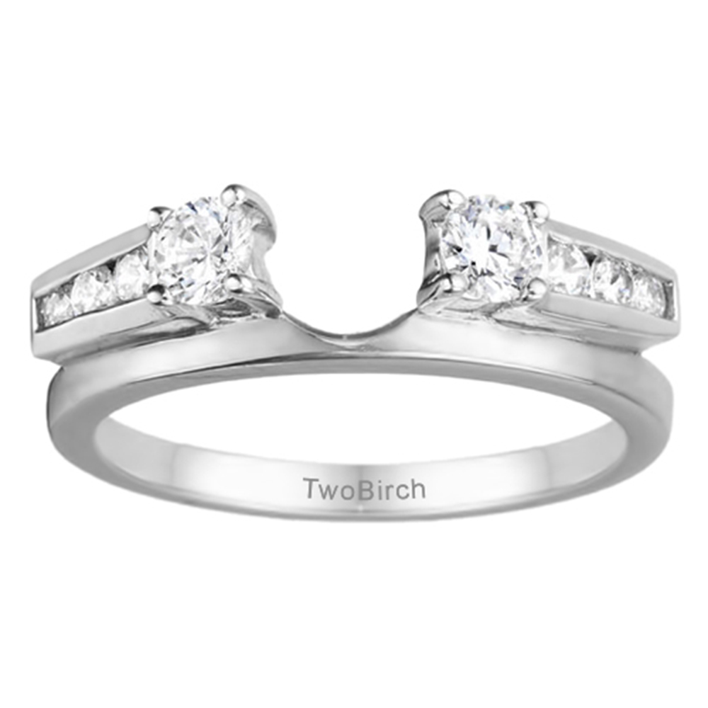 TwoBirch Ring Wrap - 0.5 Ct. Round Channel and Prong Set Solitaire Ring ...
