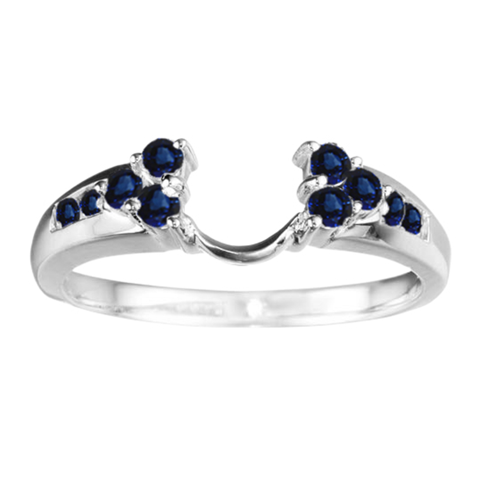 TwoBirch Ring Wrap - 0.32 Ct. Sapphire Cluster Prong and Channel Set ...