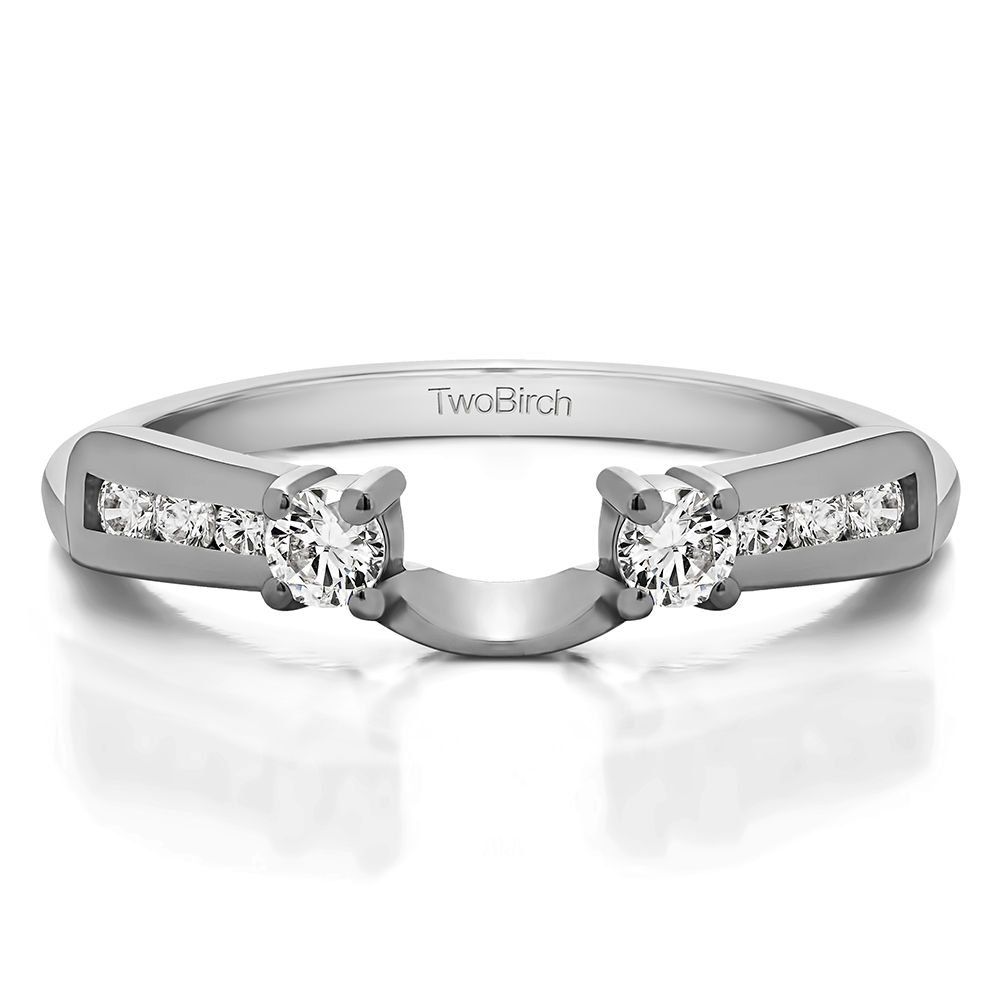 TwoBirch Ring Wrap - 0.26 Ct. Channel and Prong Round Stone Ring Wrap ...