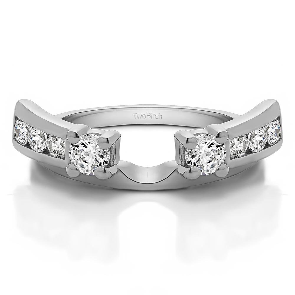 TwoBirch Ring Wrap - 0.5 Ct. Channel and Prong Round Stone Ring Wrap ...