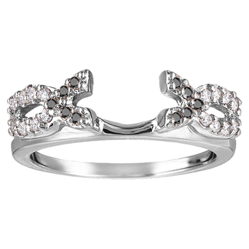 TwoBirch Ring Wrap - 0.24 Ct. Black and White Infinity Criss Cross Ring ...