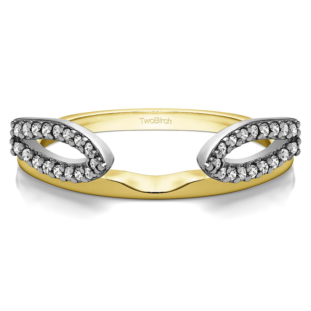 TwoBirch Ring Wrap - 0.25 Ct. Infinity Loop Cathedral Ring Wrap in Two ...