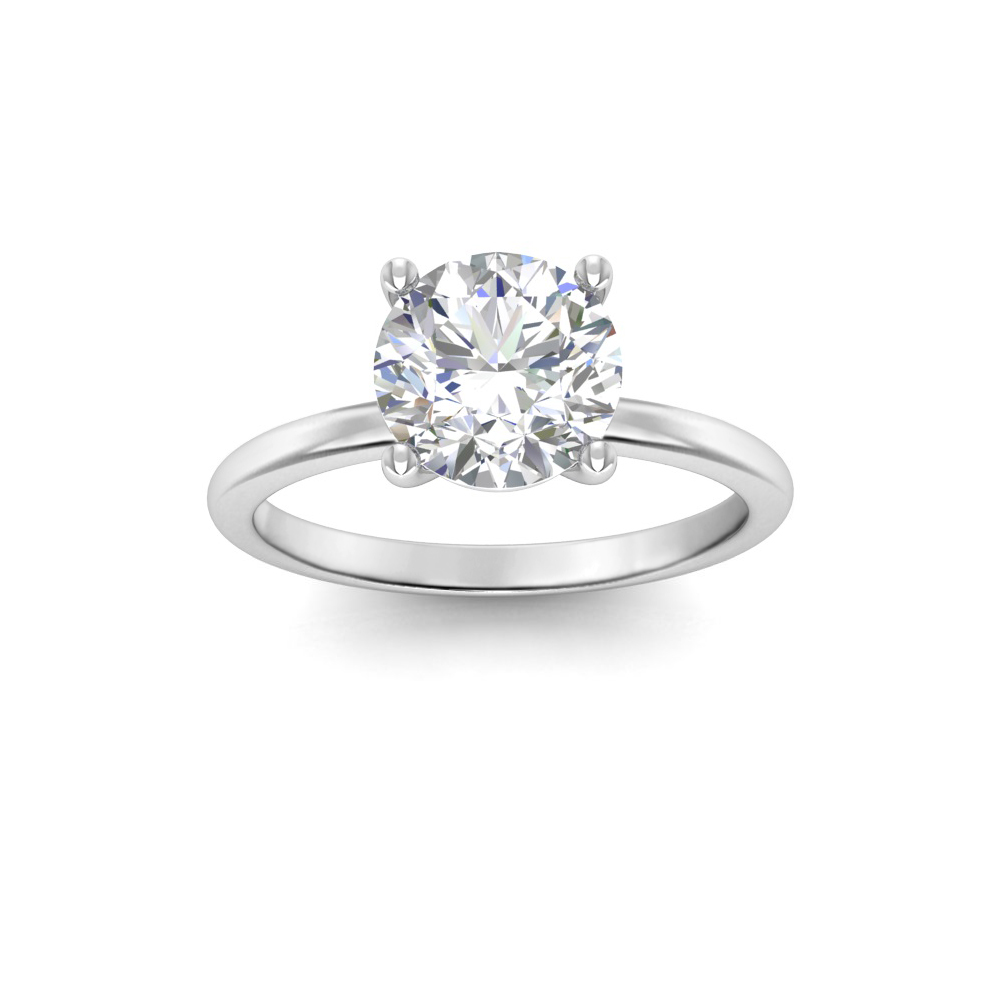 1 Ct Round Moissanite Solitaire Engagement Ring