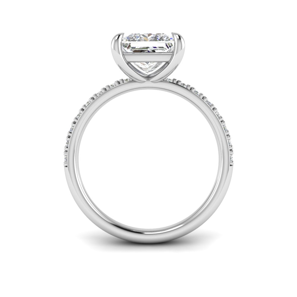 1 Ct Princess Moissanite Dainty Thin Engagement Ring